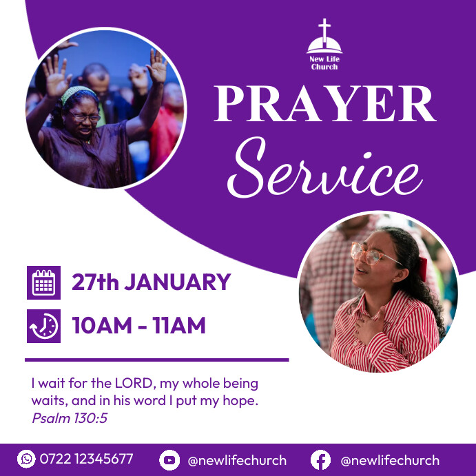 Church prayer service flyer template | PosterMyWall