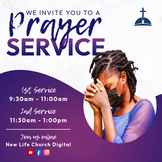 church prayer service flyers Template | PosterMyWall