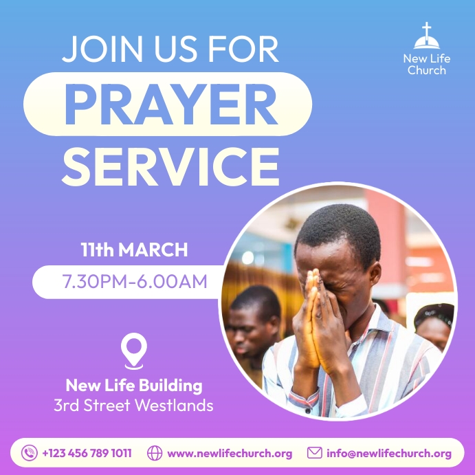 Modèle Church Prayer Service invitation flyer | PosterMyWall
