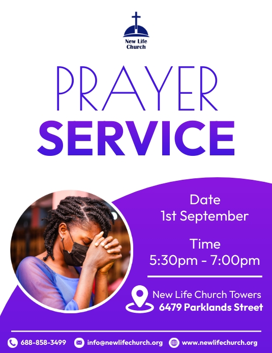Church prayer service poster Template | PosterMyWall