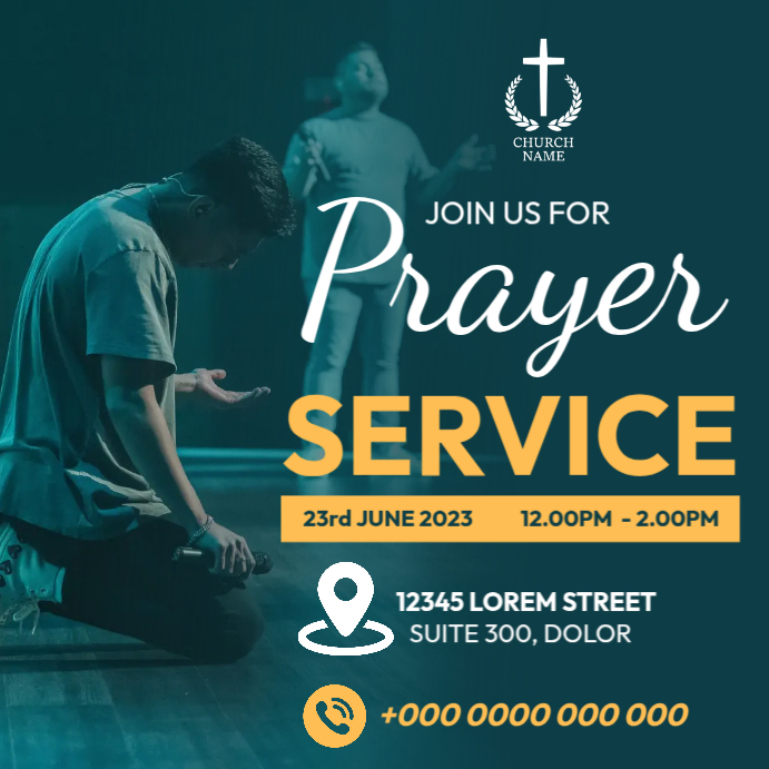 Church prayer service poster Template | PosterMyWall