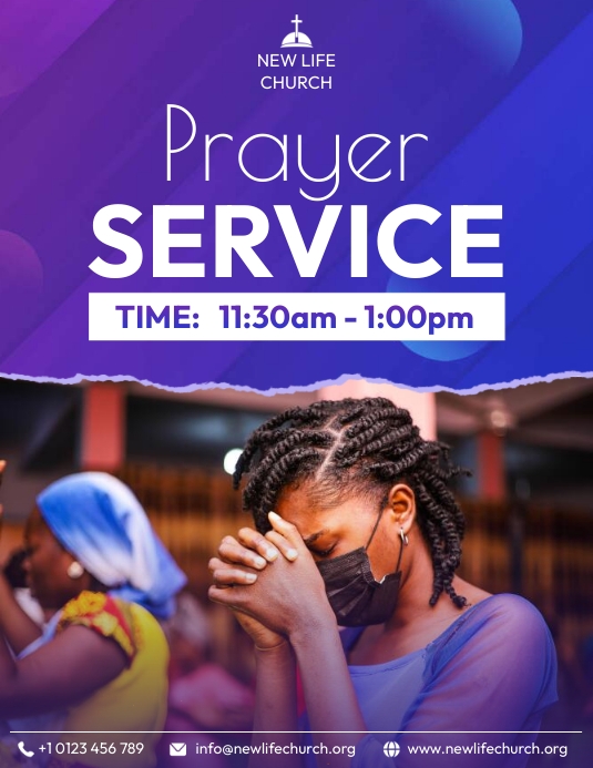Church prayer service posters Template | PosterMyWall