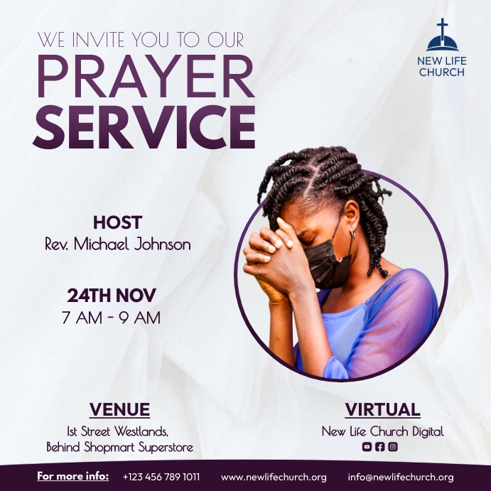 Copy of Church Prayer Service Template | PosterMyWall