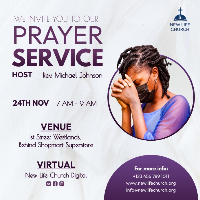 Church Prayer Service Template | PosterMyWall