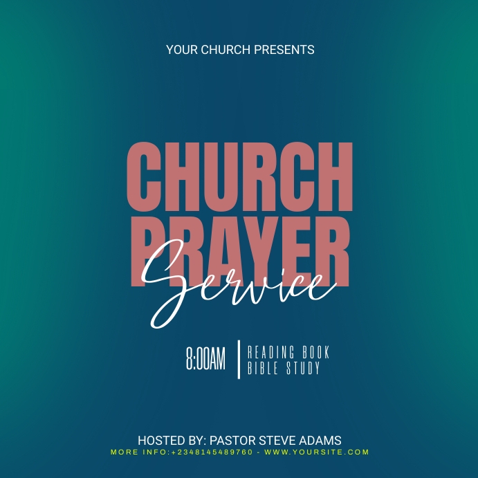 Church prayer service template | PosterMyWall