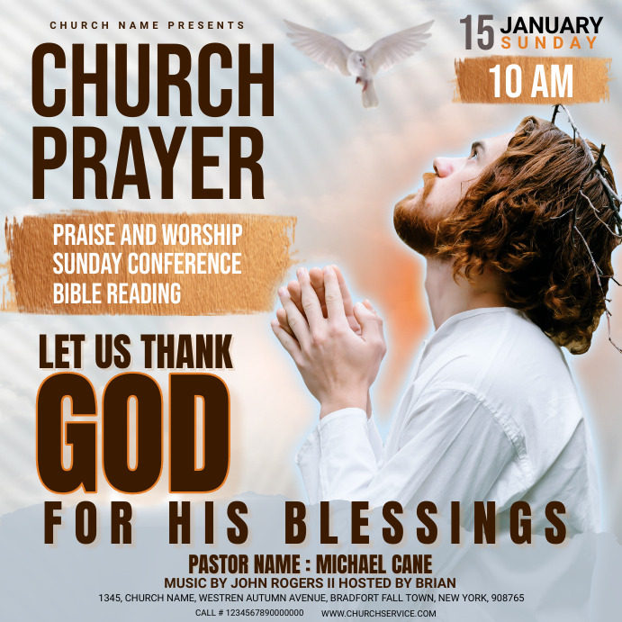 Church Prayers Flyer Template | PosterMyWall