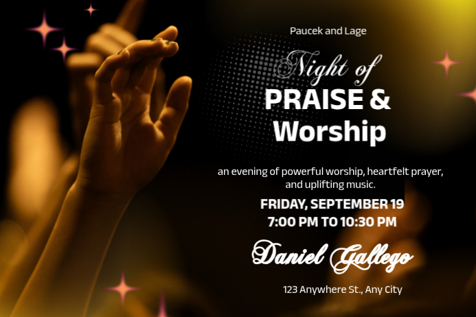 Plantilla de Church Program Sunday Worship Gospel Worship | PosterMyWall