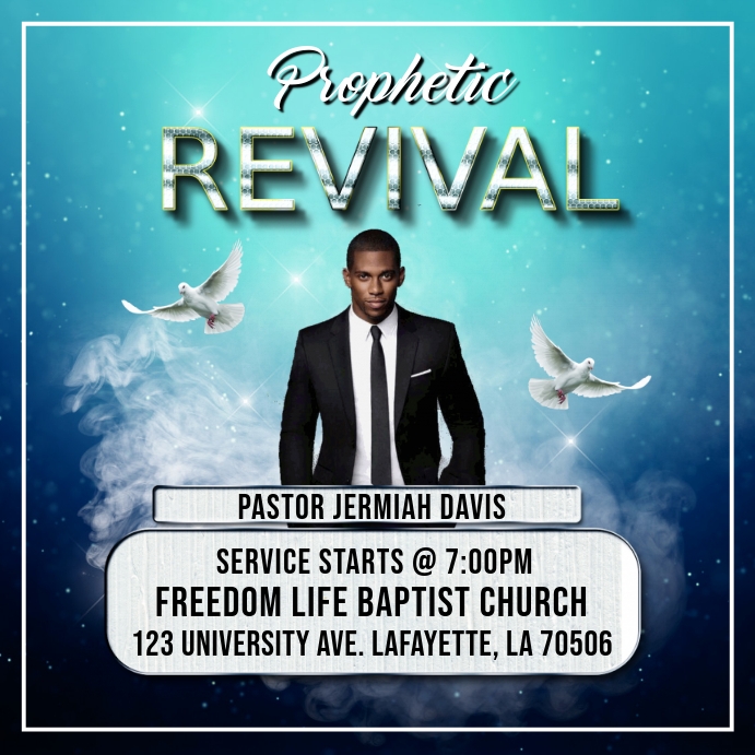 Copy of CHURCH PROPHETIC REVIVAL FLYER TEMPLATE | PosterMyWall