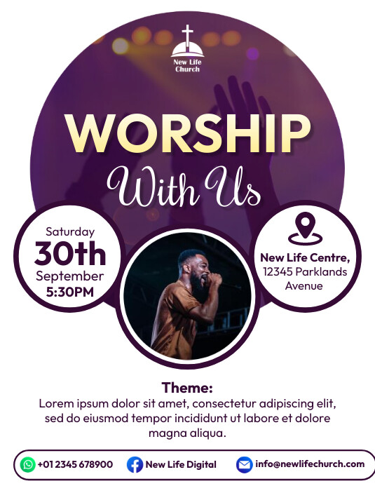 Church purple poster template | PosterMyWall