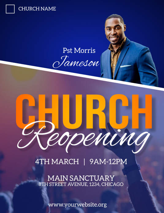 church reopening flyer Template | PosterMyWall