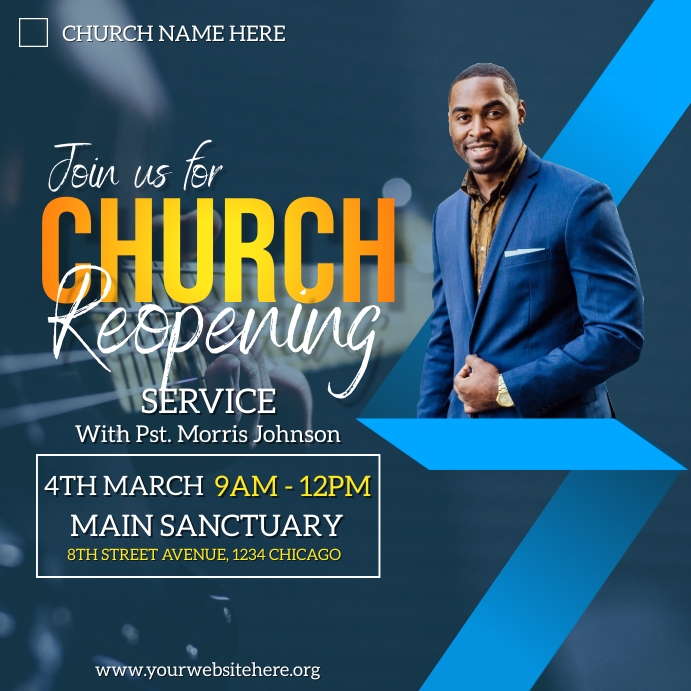 church reopening flyer Template | PosterMyWall