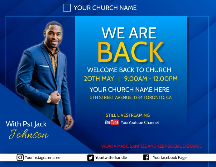 church reopening flyer Template | PosterMyWall
