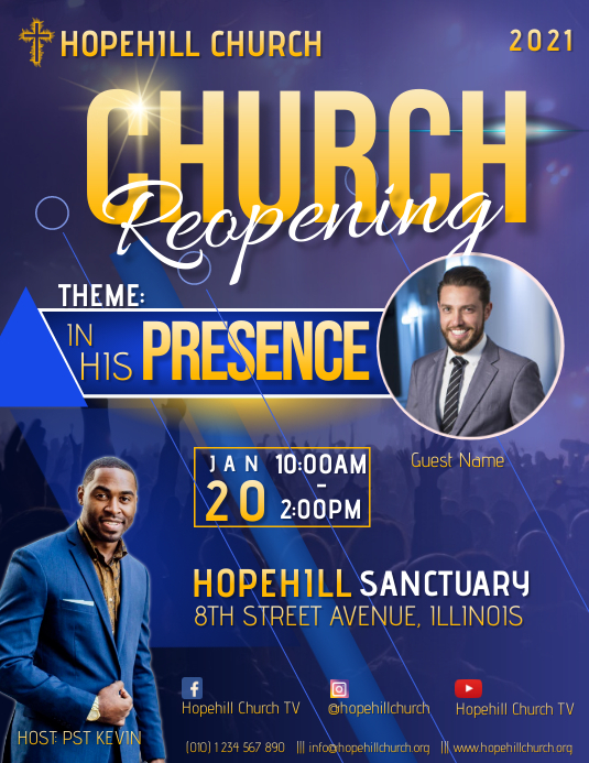 church reopening flyer Template | PosterMyWall