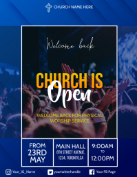 church reopening flyer Template | PosterMyWall