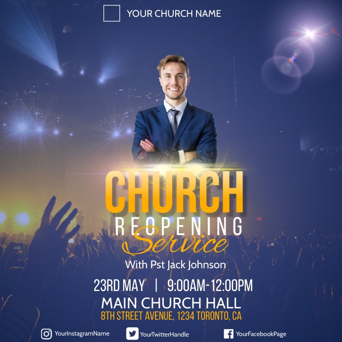 church reopening flyer Template | PosterMyWall