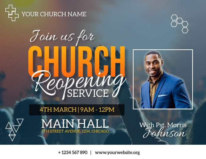 church reopening flyer Template | PosterMyWall