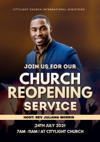 church reopening flyer Template | PosterMyWall