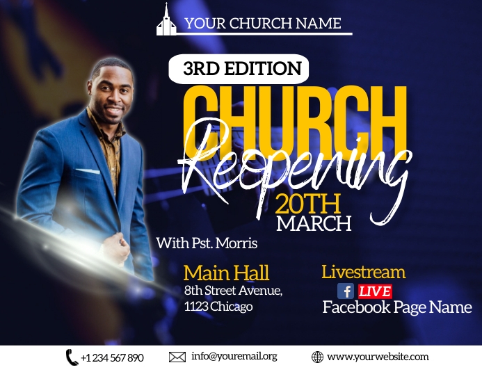 church reopening flyer Template | PosterMyWall