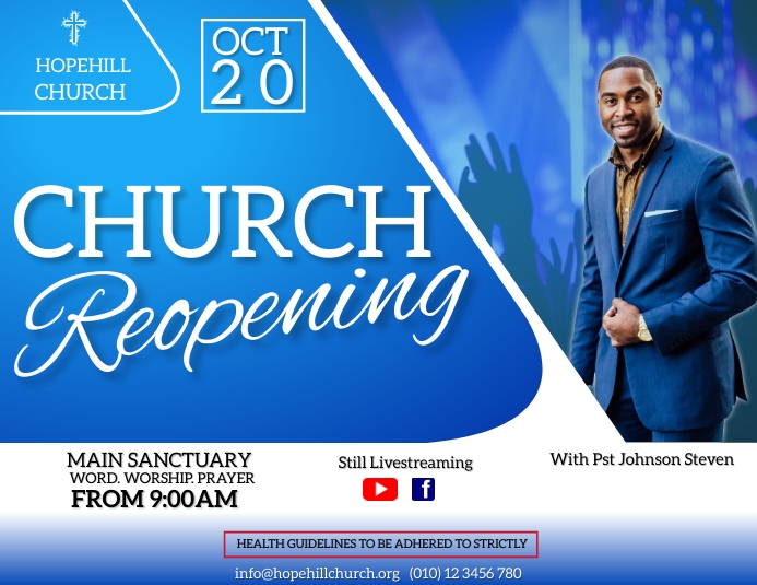 Church Reopening Flyer Template | PosterMyWall
