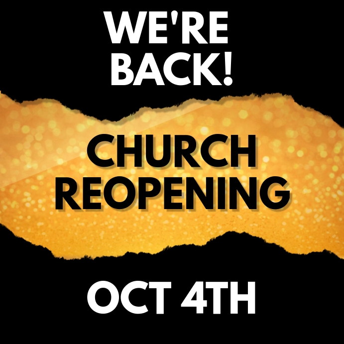 Copy of CHURCH REOPENING FLYER TEMPLATE | PosterMyWall