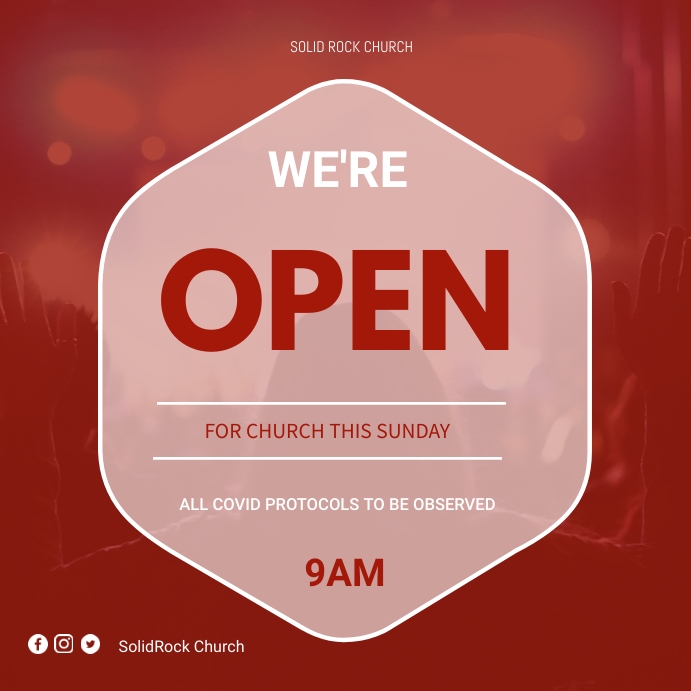 Church reopening flyers Template | PosterMyWall