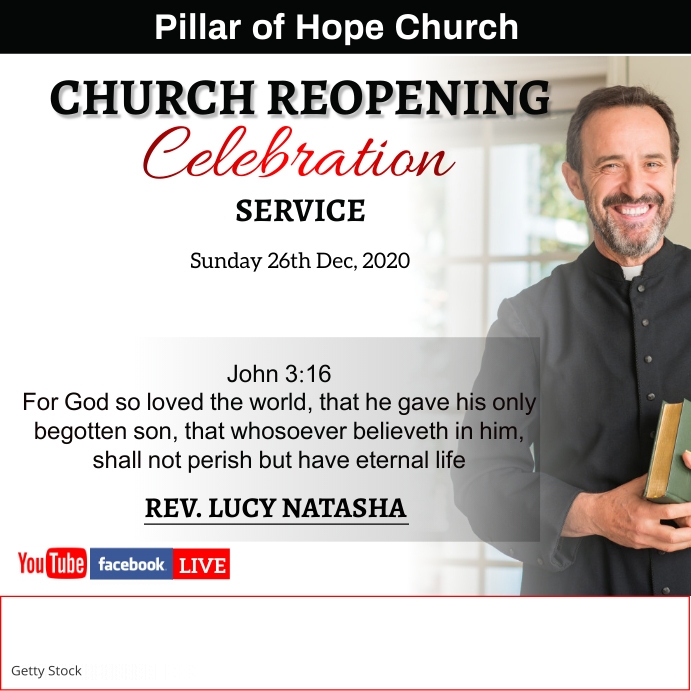 Church reopening poster Template | PosterMyWall