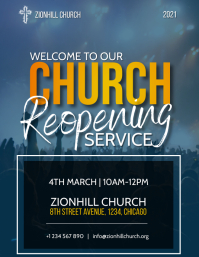 church reopening flyer Template | PosterMyWall