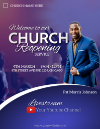 church reopening service flyer Template | PosterMyWall