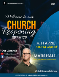 church reopening service flyer Template | PosterMyWall