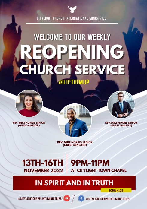Copy of church reopening service flyer template | PosterMyWall