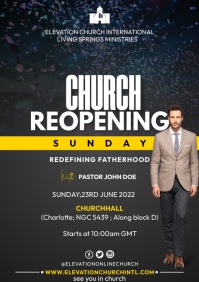 Church reopening sunday flyer template | PosterMyWall