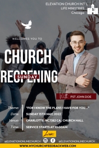 church reopening flyer Template | PosterMyWall