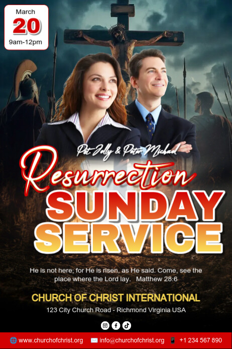 Modèle Church Resurrection Service Flyer | PosterMyWall