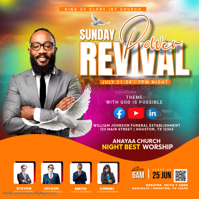 CHURCH REVIVAL CONFERENCE Template | PosterMyWall