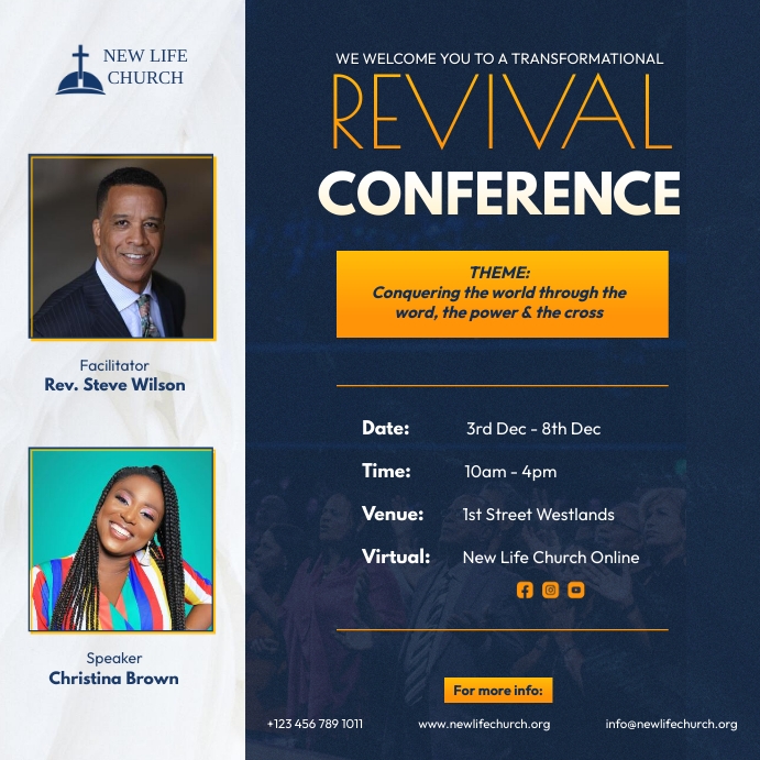 Church revival conference flyer Template | PosterMyWall