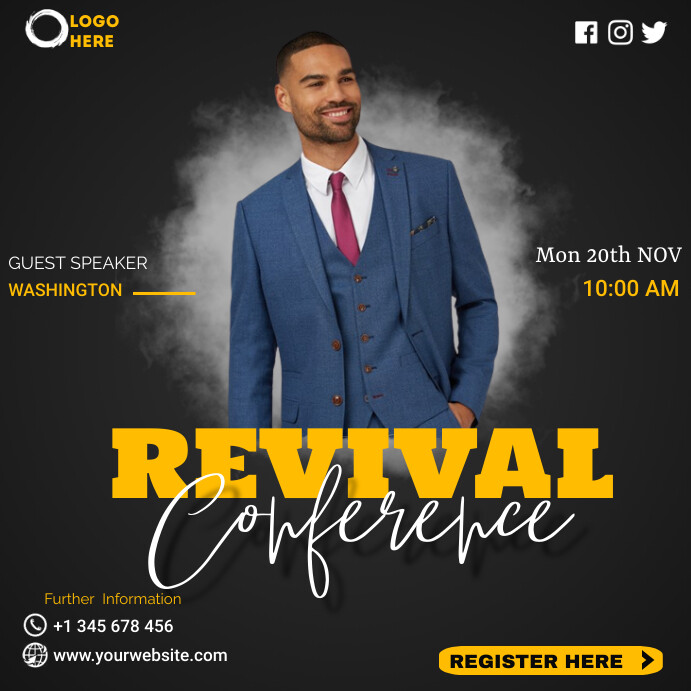 Plantilla de CHURCH REVIVAL CONFERENCE FLYER | PosterMyWall