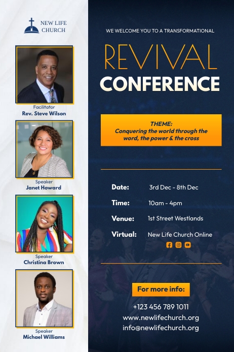 Plantilla de Del Cartel de La Conferencia de Avivamiento de La Iglesia ...