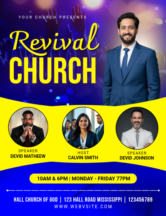 Church Revival Event Flyers Template | PosterMyWall