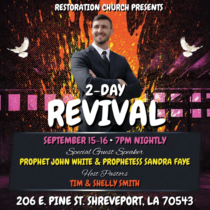 Copy of CHURCH REVIVAL FLYER TEMPLATE | PosterMyWall