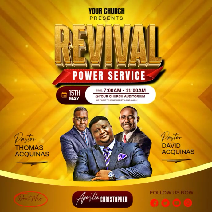 Modèle church revival power service flyer | PosterMyWall
