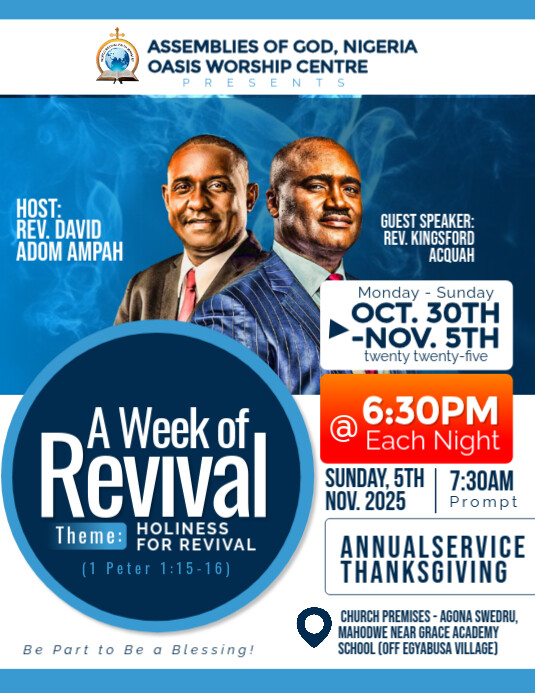Sample Church Revival Program Night Revival Template | PosterMyWall