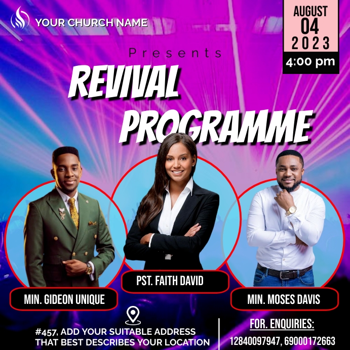 Church revival programme invitation flyer Template | PosterMyWall