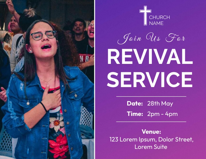 Plantilla de church revival service | PosterMyWall