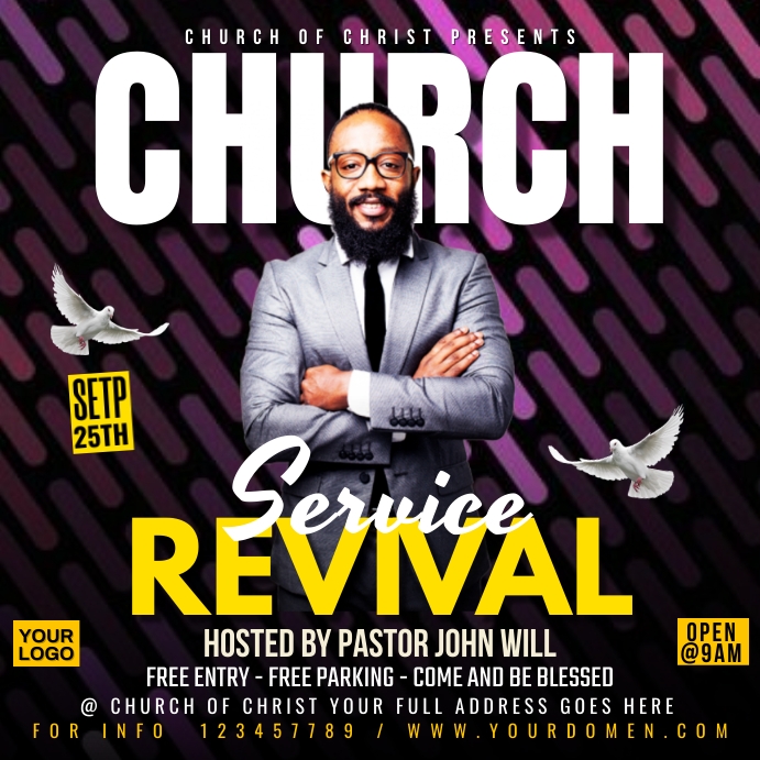 Church revival service Template | PosterMyWall
