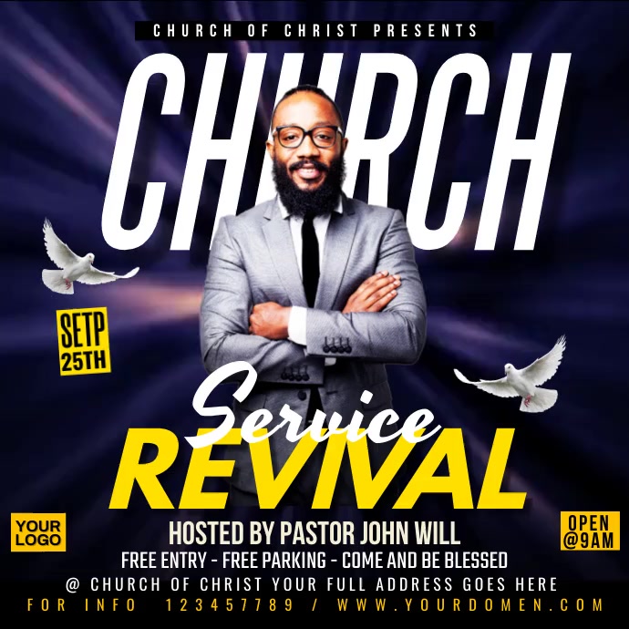 Church revival service Template | PosterMyWall