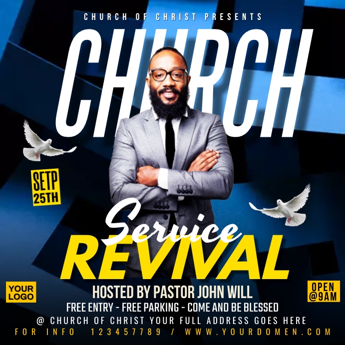 Church revival service Template | PosterMyWall