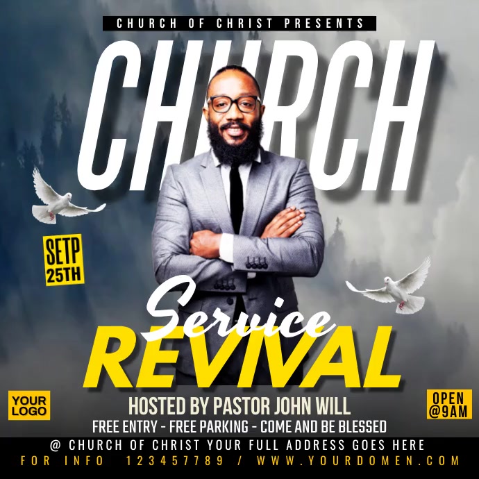 Church revival service Template | PosterMyWall