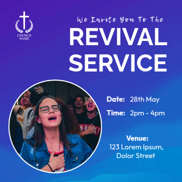church revival sunday service Template | PosterMyWall