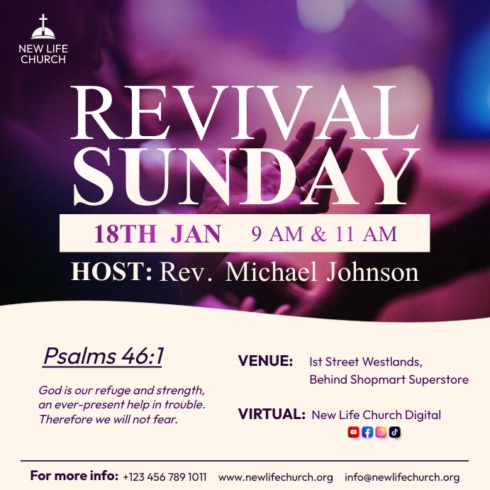 Sample Church Revival Program Night Revival Template | PosterMyWall