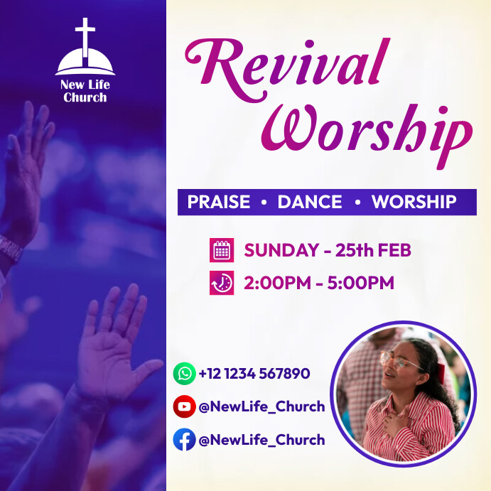 church revival worship flyer template | PosterMyWall